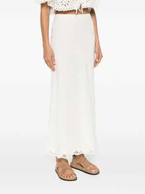 Rixo Crystal Lace-trim Midi Skirt