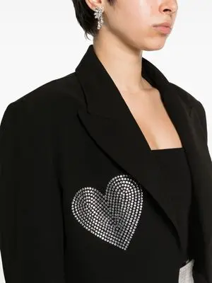 NISSA Rhinestone-heart Cropped Jacket