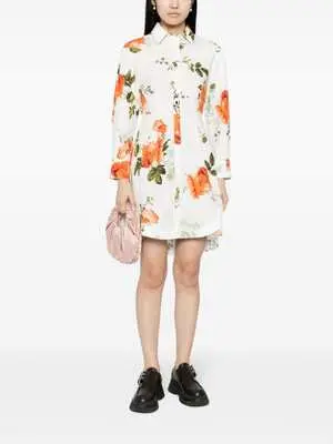 Erdem Floral-print Cotton Mini Shirtdress