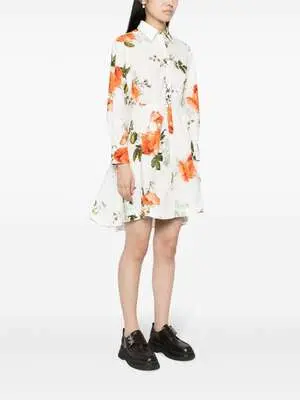 Erdem Floral-print Cotton Mini Shirtdress