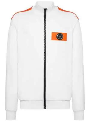 PLEIN SPORT Logo Patch Zip-up Jacket - White