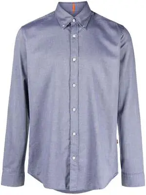 BOSS Pattern-jacquard Cotton Shirt