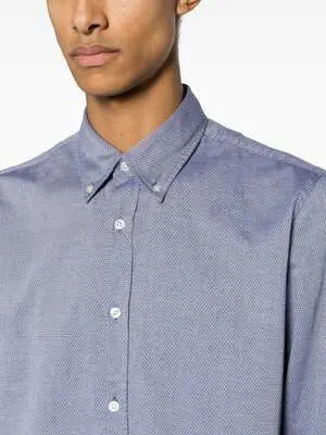 BOSS Pattern-jacquard Cotton Shirt