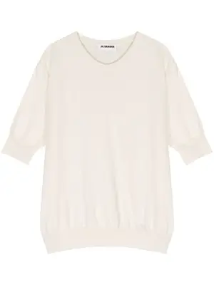 JIL SANDER Ribbed-trim Cotton T-shirt
