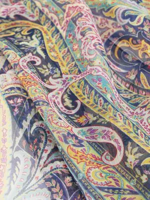 Etro Silk Scarf With Floral Leafy Motif