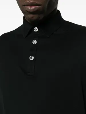 Kiton Long-sleeve Jersey Polo Shirt - Black