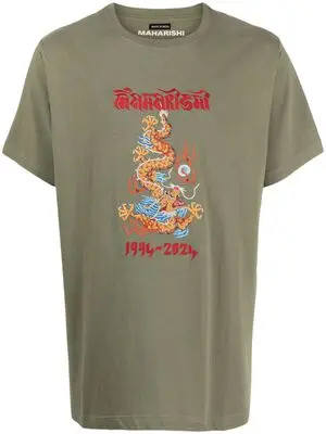 MAHARISHI Dragon-print Organic-cotton Shirt