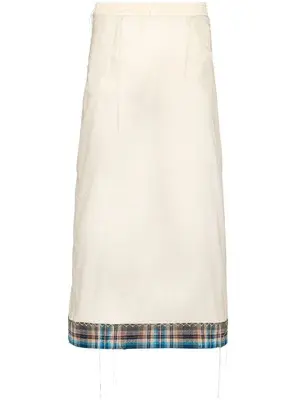 MAISON MARGIELA Checked-trim Semi-sheer Skirt - White