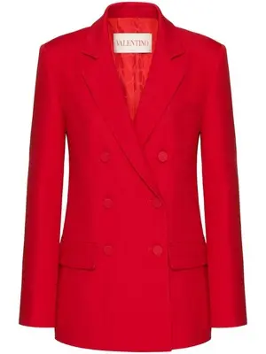 Valentino Garavani Crepe Couture Double-breasted Blazer