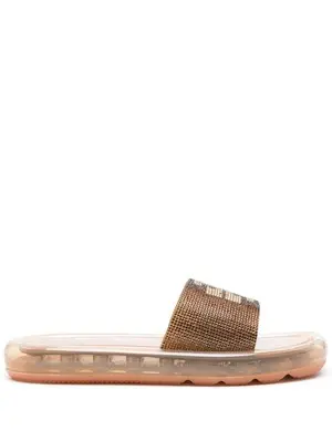 Tory Burch Bubble Jelly Crystal-embellished Slides Neutrals