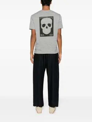 Zadig&Voltaire Stockholm Flocked-skull Cotton T-shirt - Grey