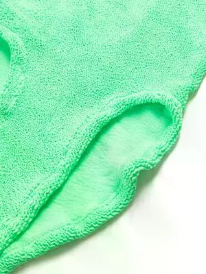 Hunza G Square-neck Crinkled-finish Swimsuit - Green