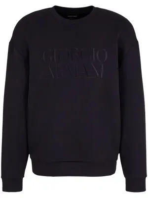 Giorgio Armani Logo-embroidered Jumper - Blue