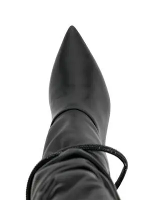 Rene Caovilla 80mm Ruched Leather Boots