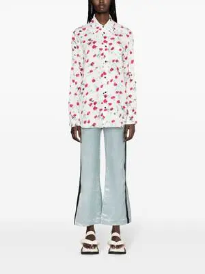 Marni Logo-buttons Floral-print Shirt - White