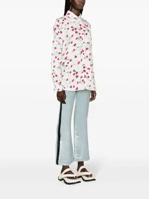 Marni Logo-buttons Floral-print Shirt - White