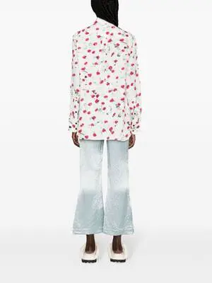 Marni Logo-buttons Floral-print Shirt - White
