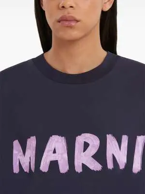 Marni Logo-print Cotton T-shirt - Blue