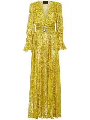 Philipp Plein Metallic-threading Maxi Dress