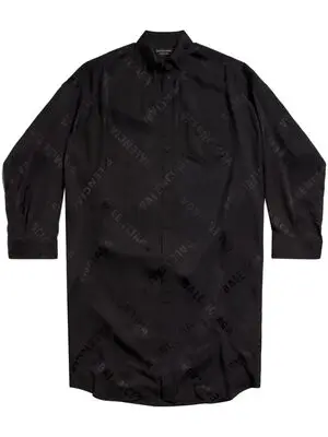 Balenciaga Diagonal Logo-print Shirtdress