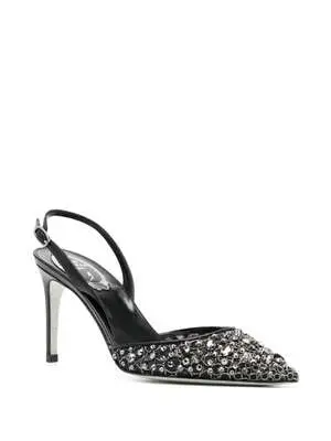 Rene Caovilla Crystal-embellished Slingback Pumps