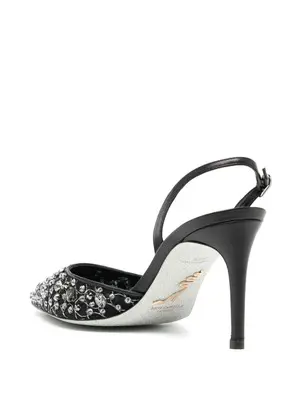 Rene Caovilla Crystal-embellished Slingback Pumps