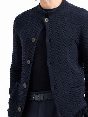 Giorgio Armani Zigzag-embroidered Cardigan