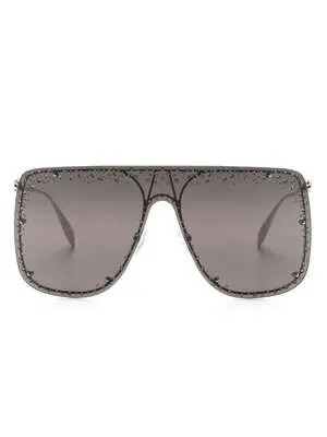 Alexander McQueen Rhinestone-embellished Sunglasses - Silver