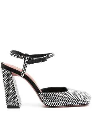 Amina Muaddi 95mm Charlotte Crystal Sandals