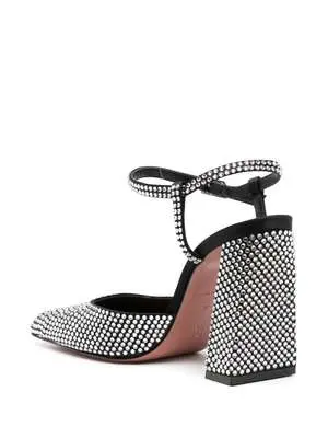 Amina Muaddi 95mm Charlotte Crystal Sandals