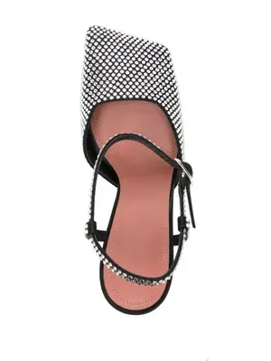 Amina Muaddi 95mm Charlotte Crystal Sandals