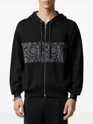 Versace Barocco-jacquard Zip-up Hoodie
