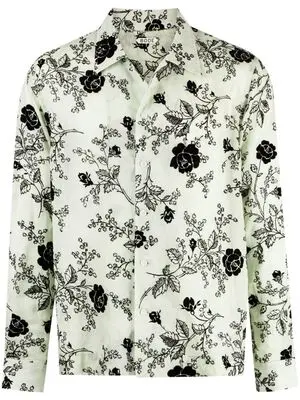 BODE Sweetunia-print Flocked Shirt