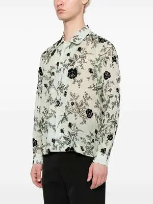 BODE Sweetunia-print Flocked Shirt
