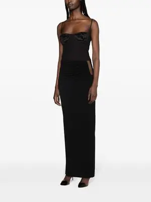 Magda Butrym Plunge-detail Maxi Skirt - Black