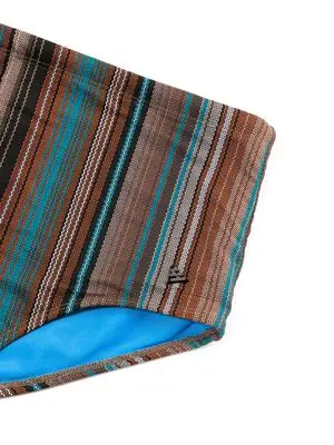 AMIR SLAMA Logo-plaque Striped Swim Shorts