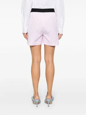 MSGM Rhinestone-embellished Striped Shorts