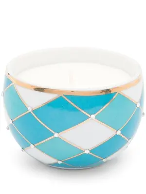 LADENAC Bois De Russie White Harlequin Candle - Blue