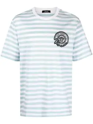 Versace Nautical Stripe Cotton T-shirt - Blue