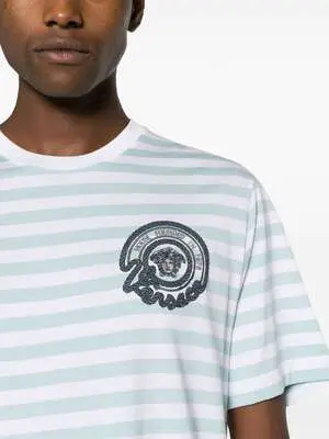 Versace Nautical Stripe Cotton T-shirt - Blue