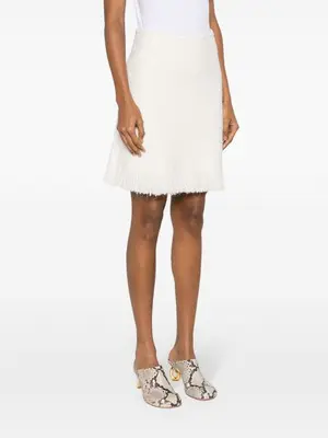 Chloé Bouclé Fringed A-line Miniskirt - Neutrals