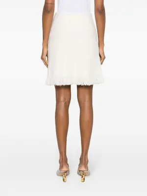Chloé Bouclé Fringed A-line Miniskirt - Neutrals