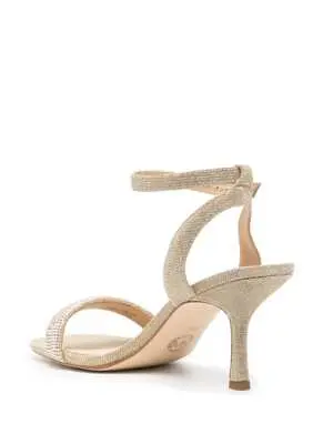 Michael Kors Carrie 75mm Rhinestoned Leather Sandals