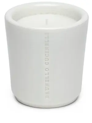 Brunello Cucinelli Logo-embossed Wax Candle - White