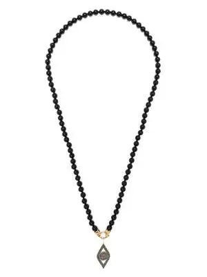 SYDNEY EVAN Evil Eye Beaded Necklace - Black