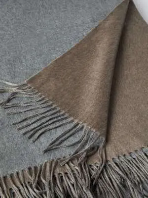 Brunello Cucinelli Fringed Silk Blanket - Brown