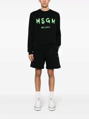 MSGM Logo-print Track Shorts - Black