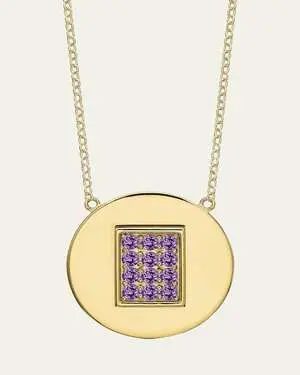 TRACEE NICHOLS Tracee Nichols 14K Yellow Gold Amethyst Token Necklace Amethyst