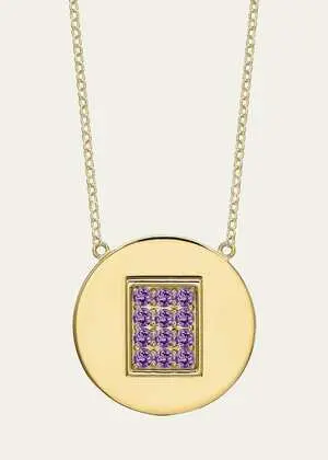 TRACEE NICHOLS 14k Yellow Gold Token Necklace - Amethyst
