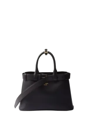 Prada Grain Leather Top Handle Bag Nero